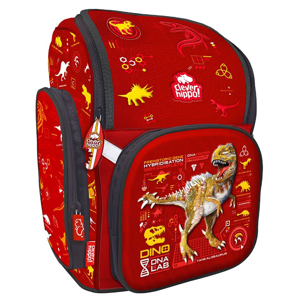 Balo Clever Hippo Fancy Khủng long chúa tể đỏ BD1107 M Red