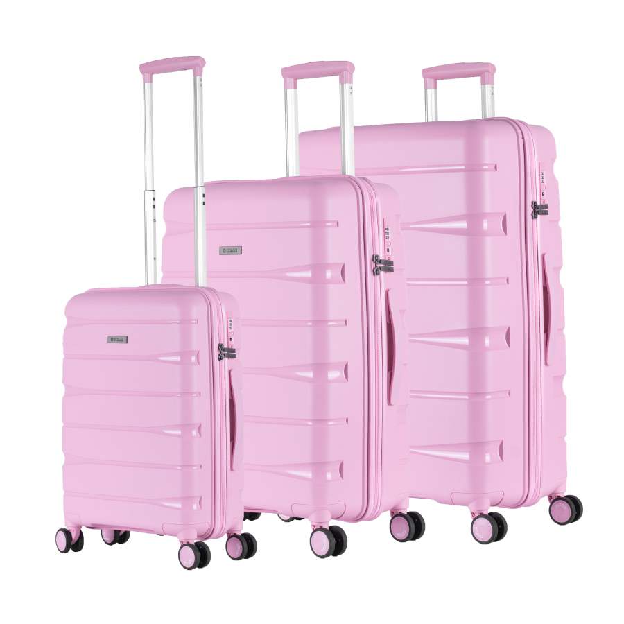 Vali Combo 3 Vali Pisani Dorado Size S + M + L Pink